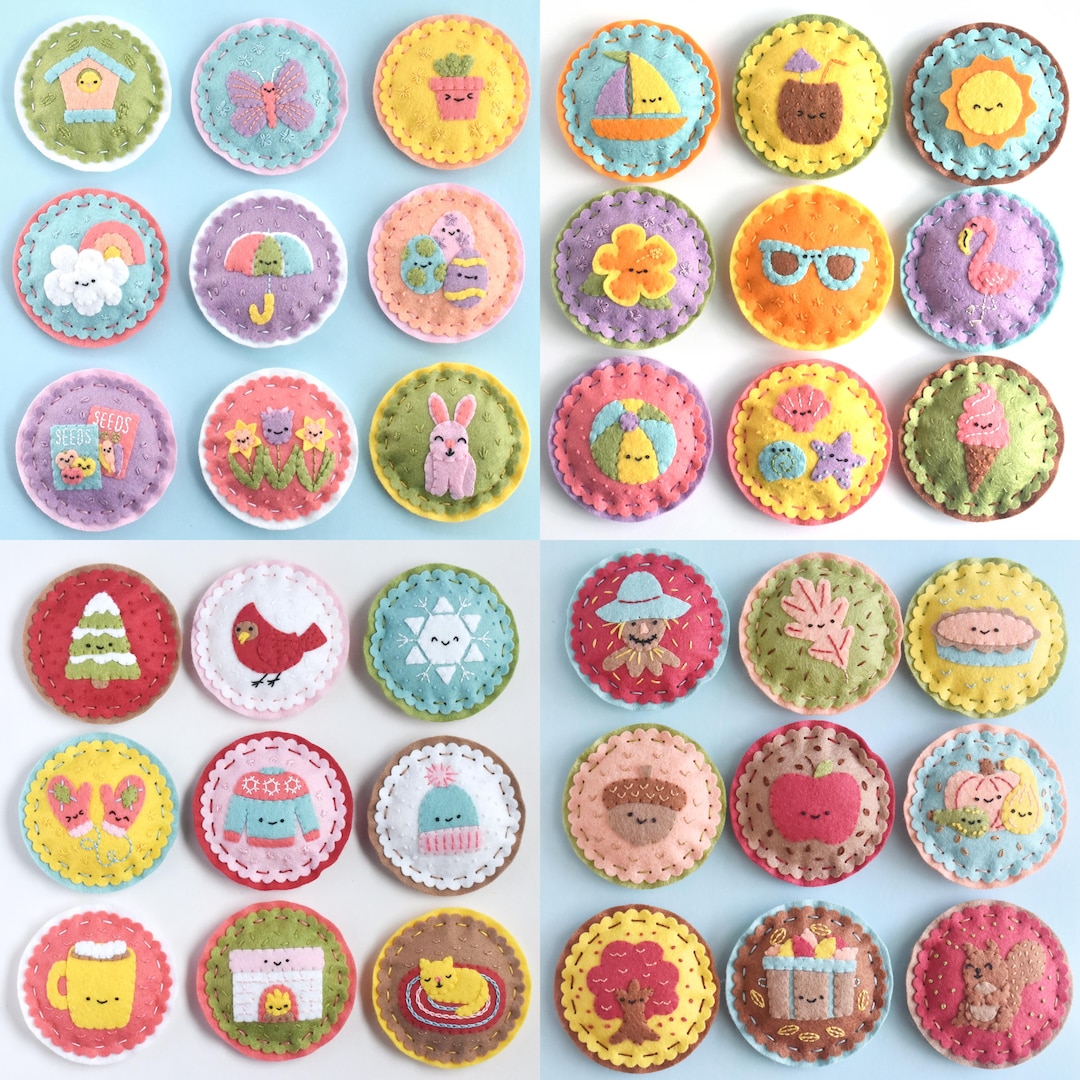 It Felt Like the Seasons Felt Ornament PDF Pattern Bundle - Etsy