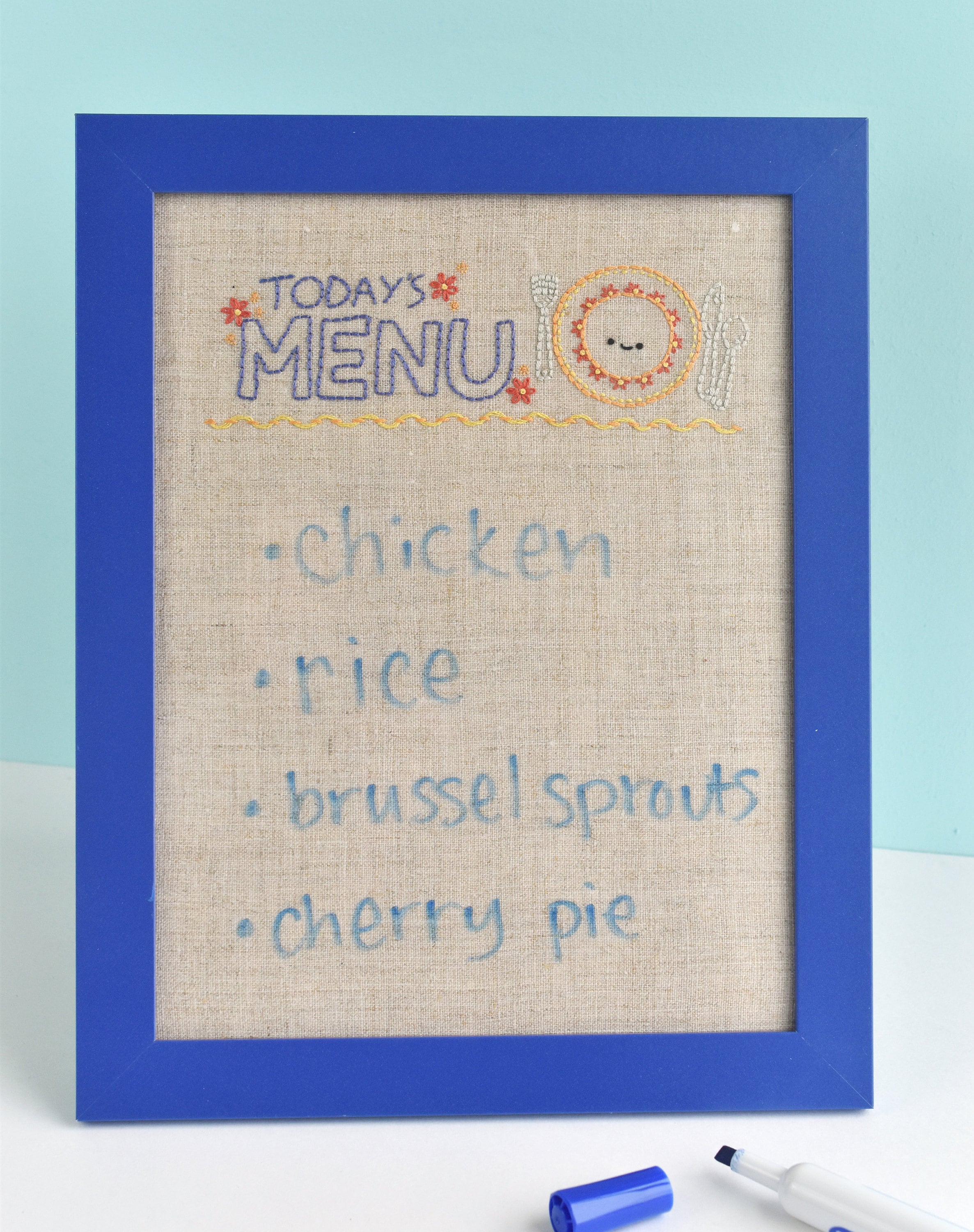 Today's Menu Embroidered Menu Board PDF Embroidery | Etsy