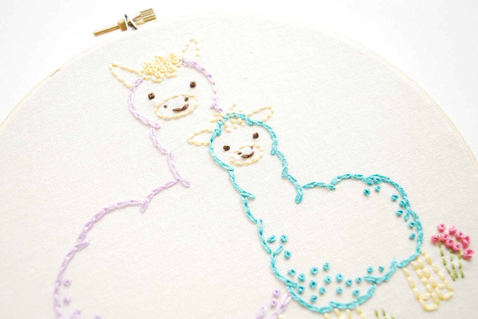 Loving Alpacas Animal Mama and Baby Embroidery Pattern - Etsy