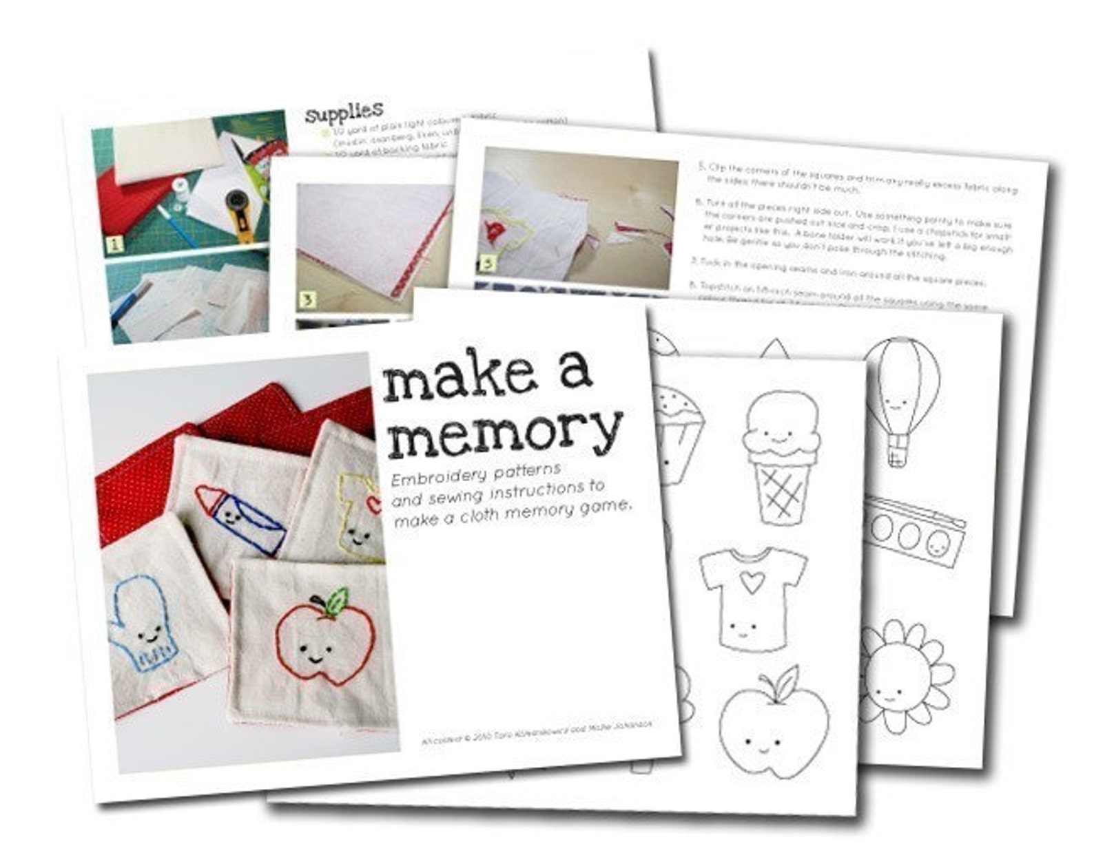 Make A Memory Educational Game Embroidery Pattern and Sewing - Etsy