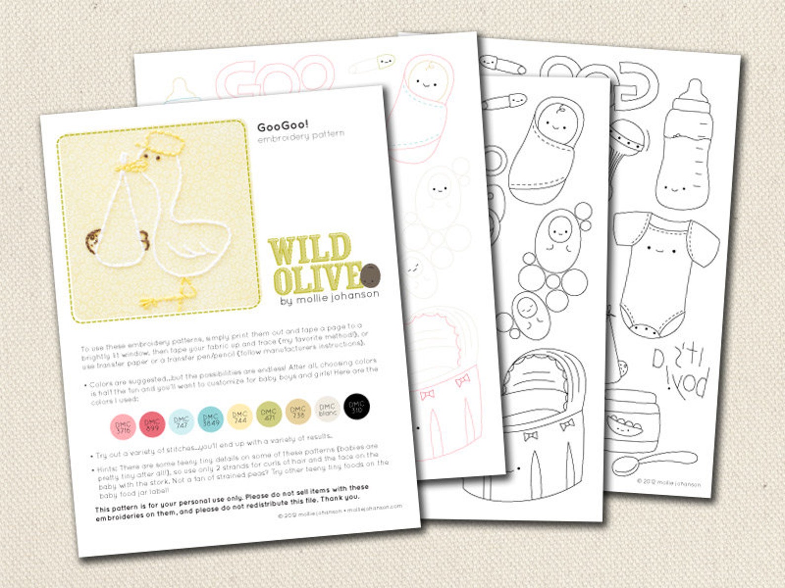 Goo Goo New Baby Shower Embroidery Pattern PDF - Etsy