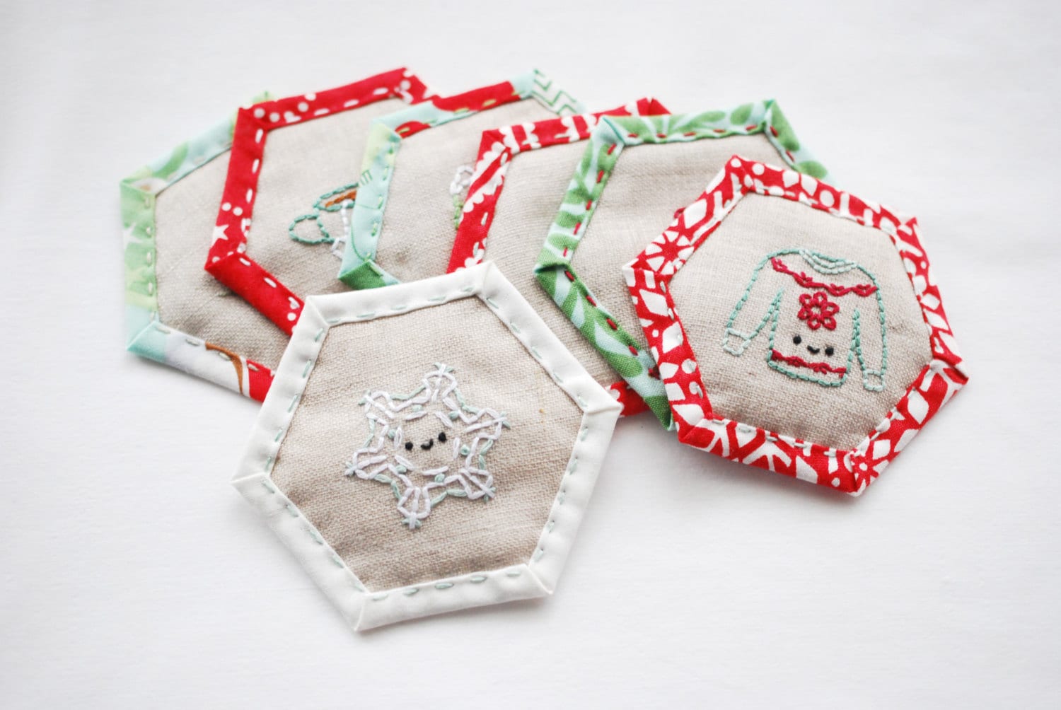 Winter Stitching Club - Embroidery Patterns and Quilted Hexagon Table ...