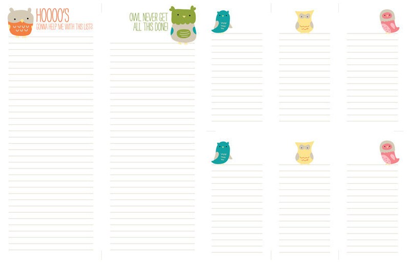 Little Owls Printable To Do Lists | Etsy