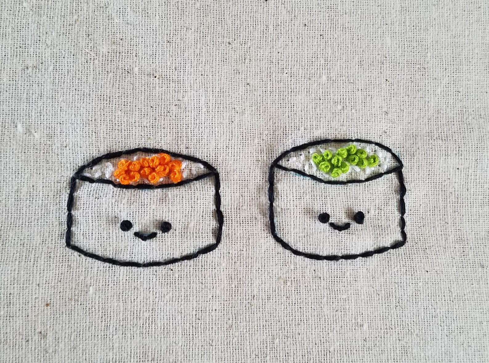 Silly Sushi Japanese Foods Digital Hand Embroidery Pattern - Etsy