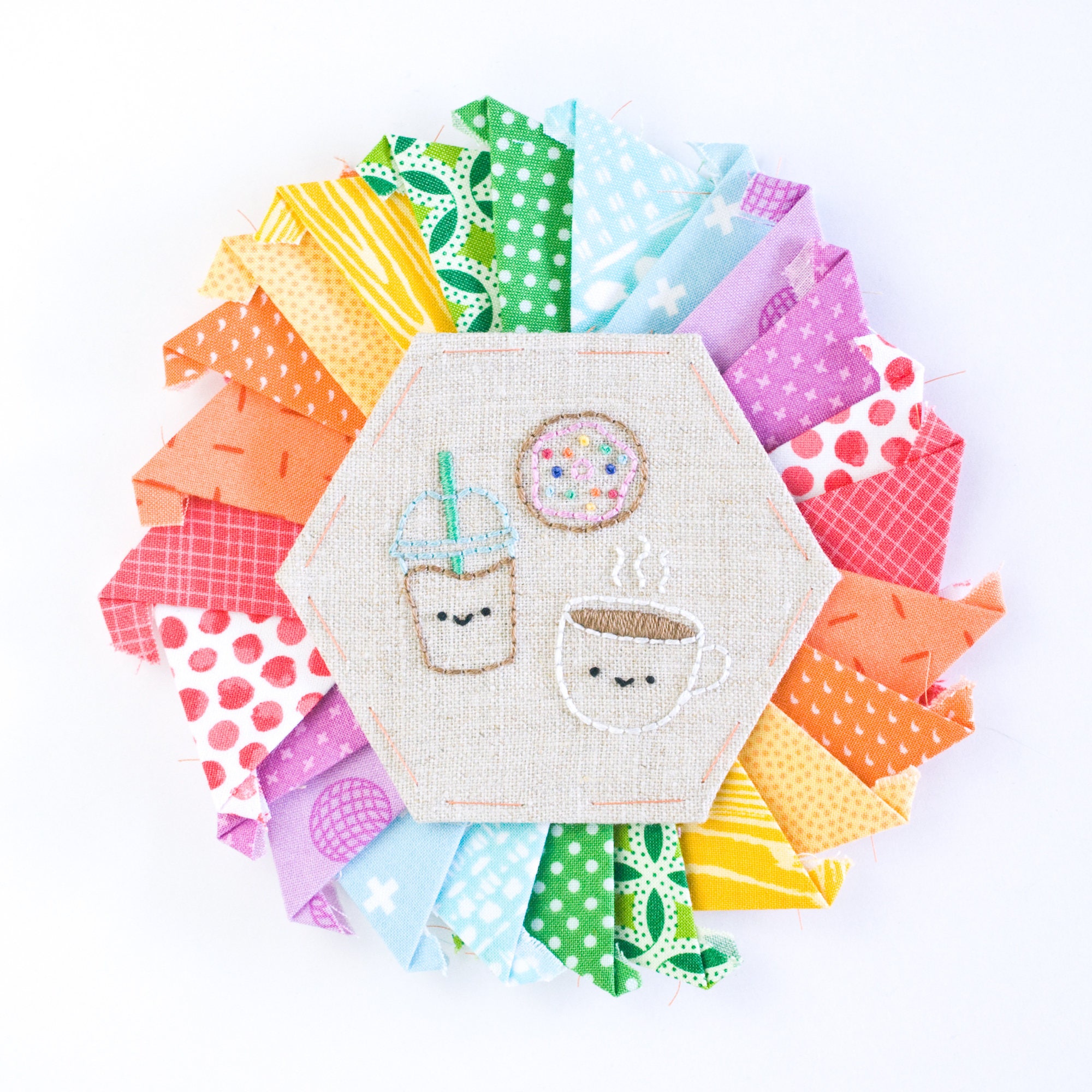 About the Town Stitching Club - Embroidery and EPP Mini Quilt Project ...