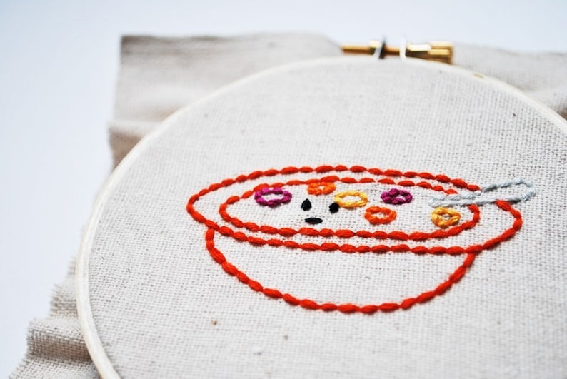 Food Friends 1 Breakfast and Lunch Embroidery Pattern - Etsy