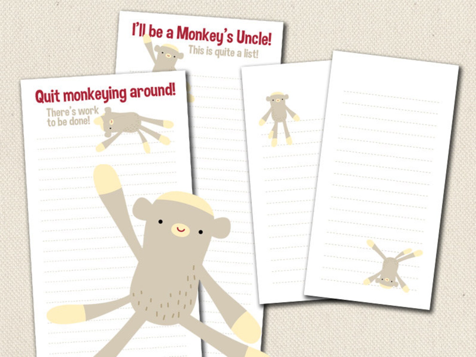 Sock Monkey Printable To-do Lists | Etsy