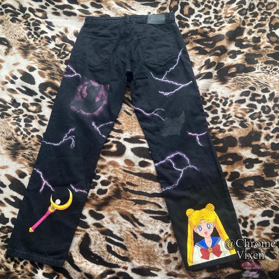 Sailor Moon Anime Graphic Design Jeans + Lightning Effect (handpainted ...