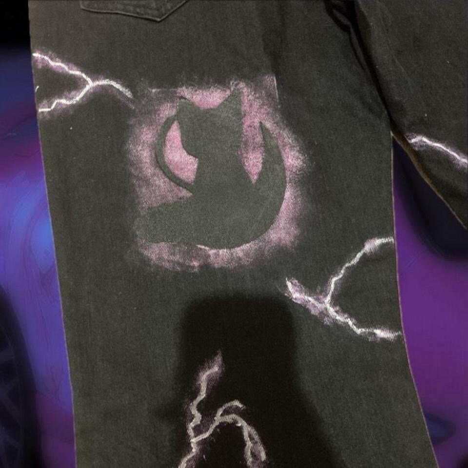 Sailor Moon Anime Graphic Design Jeans + Lightning Effect (handpainted ...