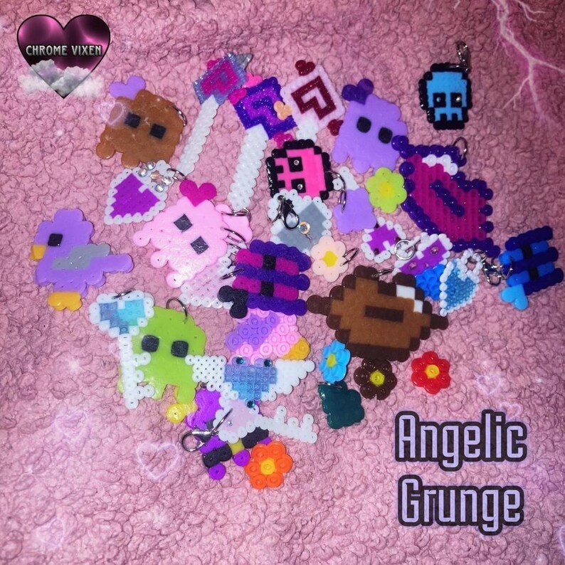 Angelic Grunge Perler Bead Keychains Designs - Etsy