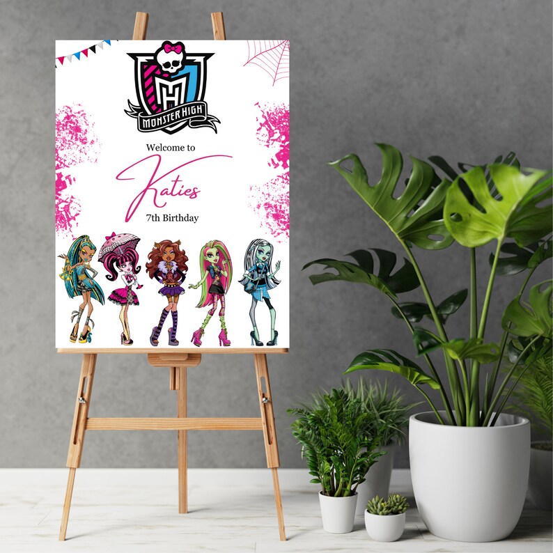 Monster High Birthday Party Floor Sign, DIGITAL DOWNLOAD, Girls Party ...