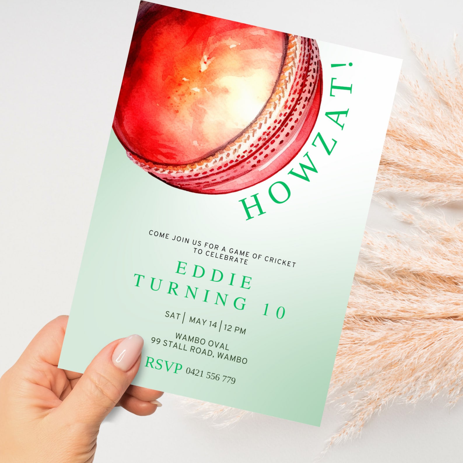 Cricket Birthday Invitation, Sporty Theme, Editable Canva Template ...