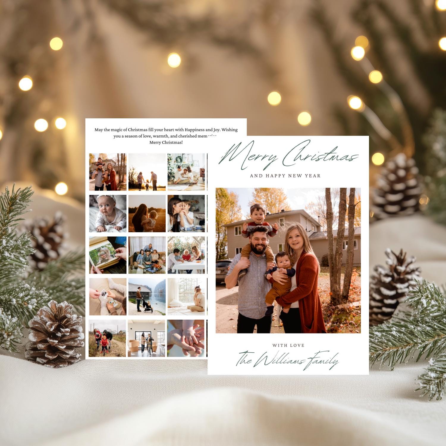 Christmas Collage Card Template, DIGITAL DOWNLOAD, X-mas Photo Card ...