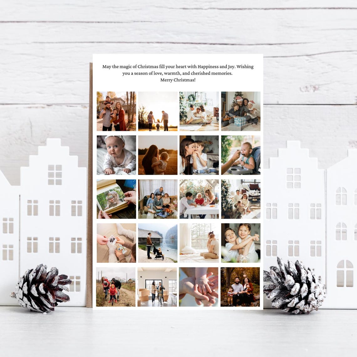 Christmas Collage Card Template, DIGITAL DOWNLOAD, X-mas Photo Card ...