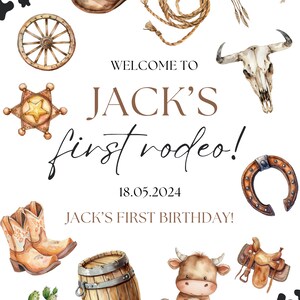 First Rodeo Floor Sign, INSTANT DOWNLOAD, Printable, Cowboy 1st ...