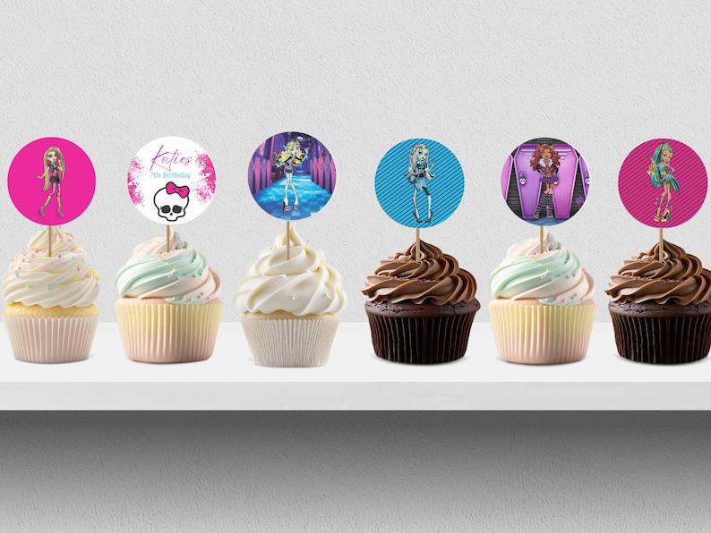 Monster High Cupcake Toppers , DIGITAL DOWNLOAD, Girls Party, DIY ...