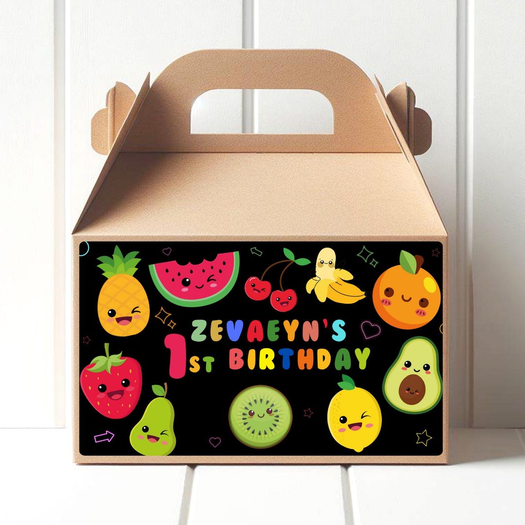 Dancing Fruit Gable Box Label, INSTANT DOWNLOAD, Hey Bear Sensory ...