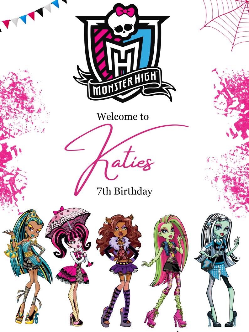 Monster High Birthday Party Floor Sign, DIGITAL DOWNLOAD, Girls Party ...
