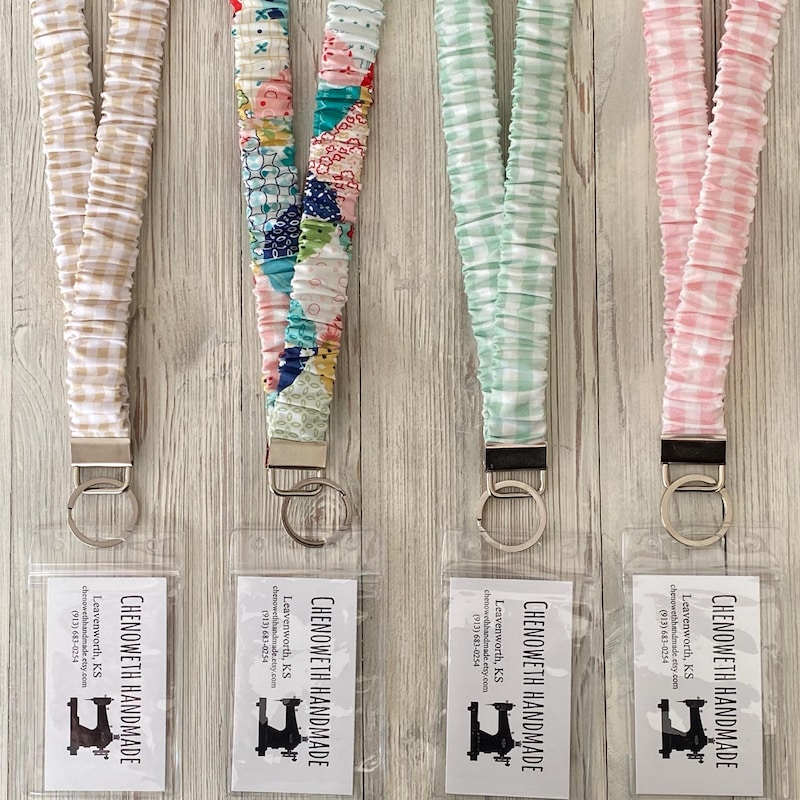 Cream Scrunchie Lanyard - Etsy