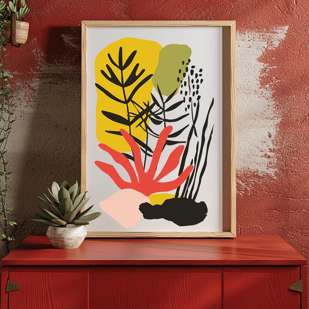 Boho Plant Digital Art, Boho Floral Poster, Neutral Simple Print ...