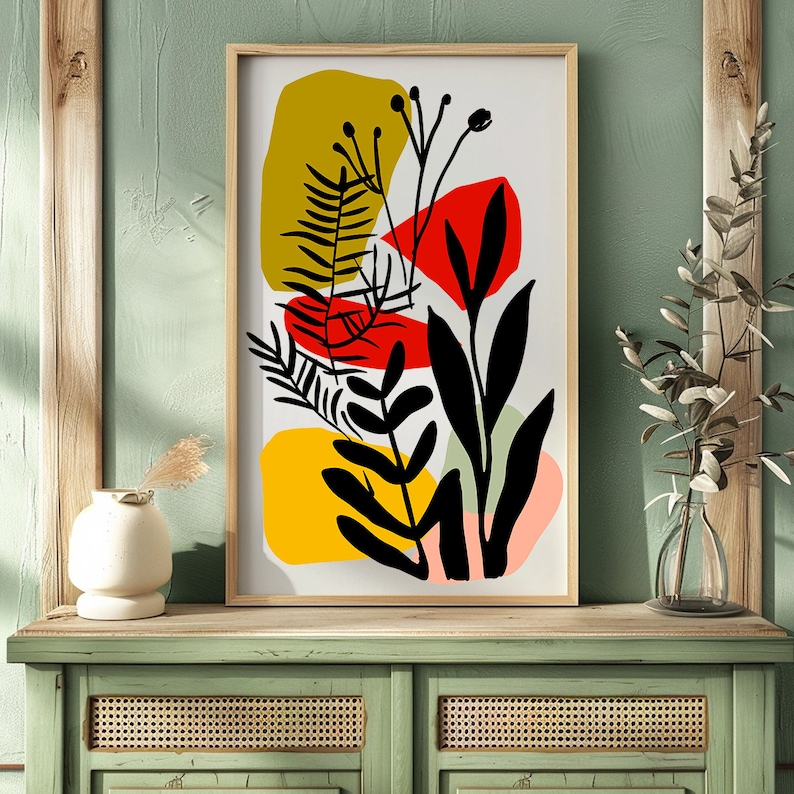 Boho Plant Digital Art, Boho Floral Poster, Neutral Simple Print ...
