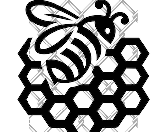 Bee Silhouette SVG. Honey Bee and Honeycomb Svg. Bumblebee Svg, Bee ...