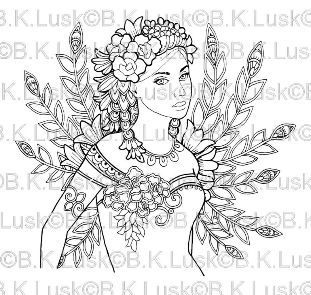 B. K. Lusk - Lilah -digital Download Digistamp - Clipart Zentangle ...