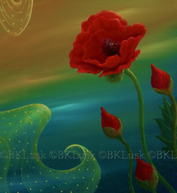 Original Oil Painting Fairy Goddess Firefly and Moonlight by | Etsy