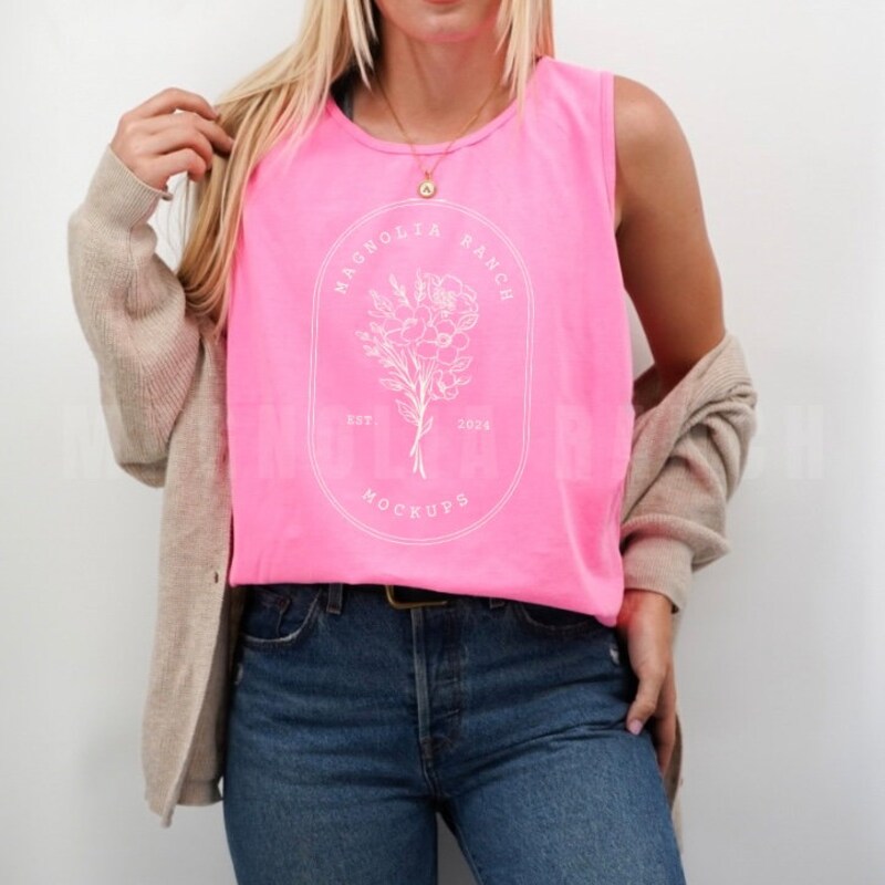 Neon Pink Tank Top - Etsy