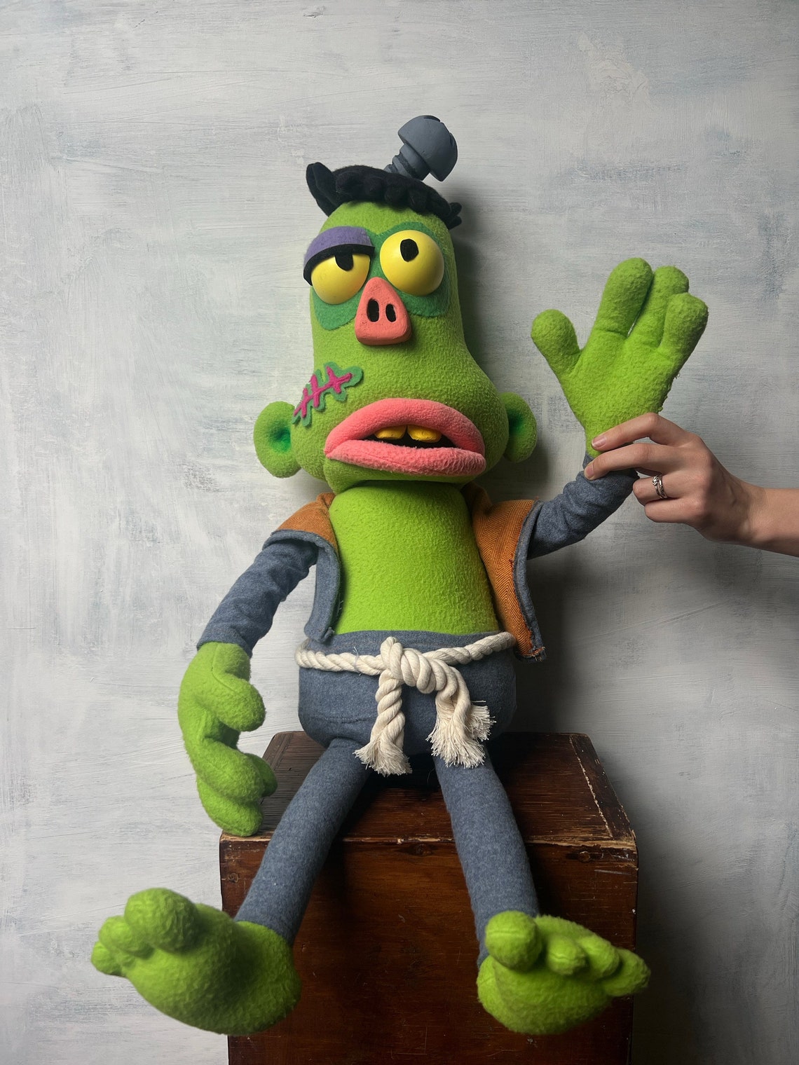Frankenstein Professtional Hand Felt Puppet Ventriloquist Puppet - Etsy