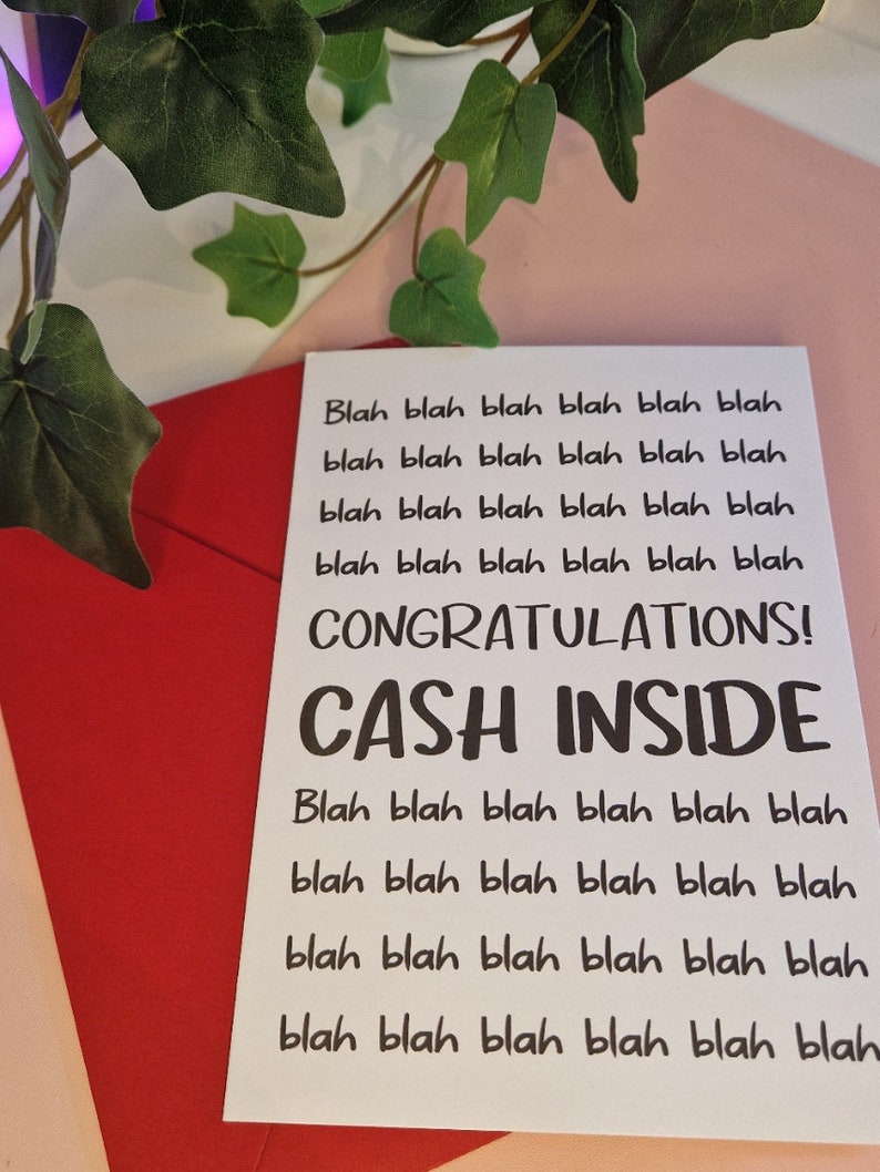 Congratulations Cash Inside Graduation Card Birthday Card Novelty ...