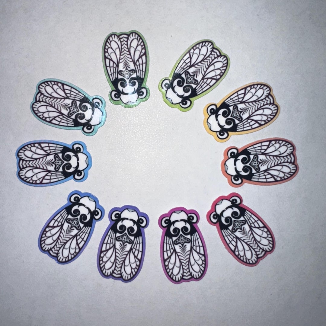 Rainbow Cicada Stickers - Etsy