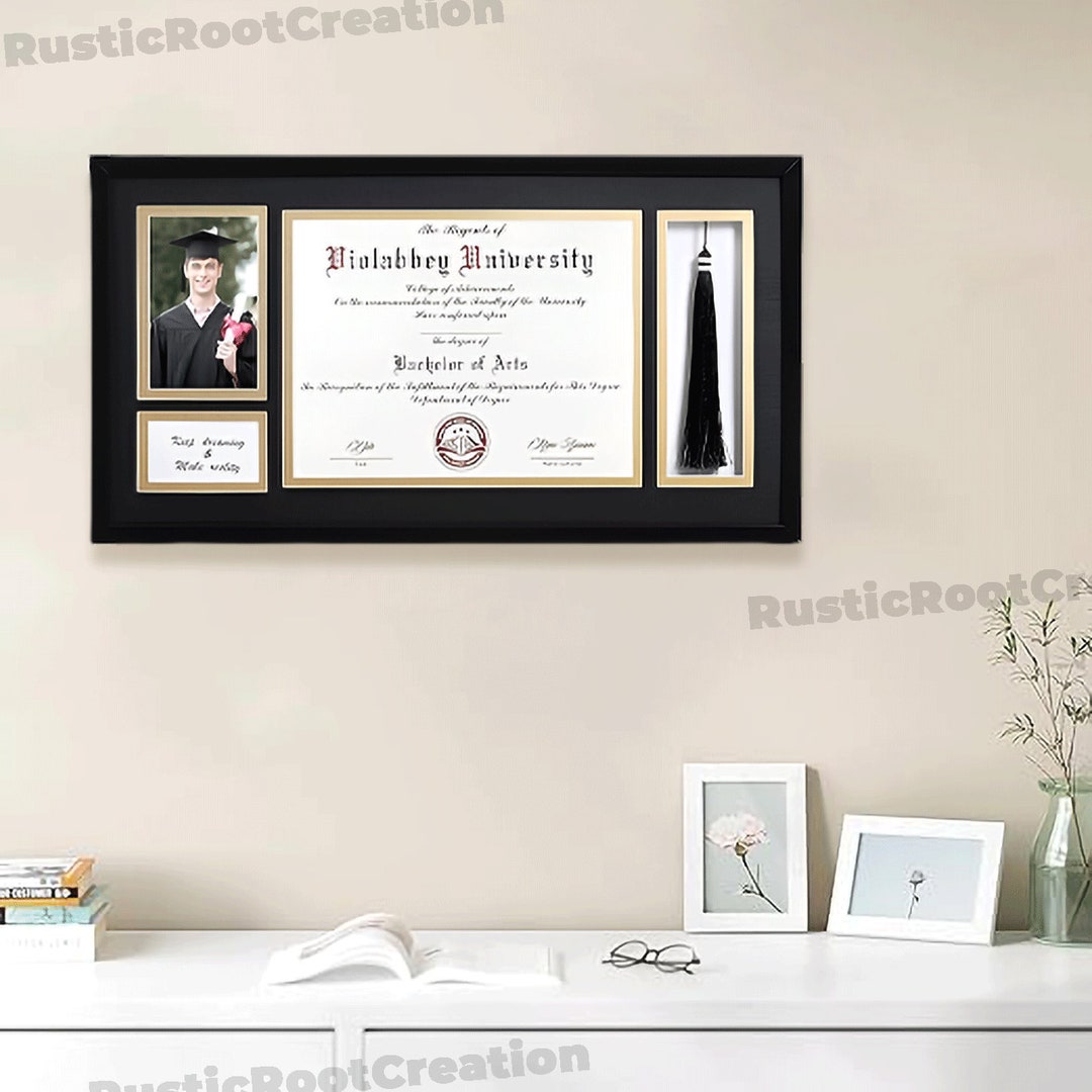 Wooden Diploma Frame With Tassel Holder College Degree Frame Cornell ...