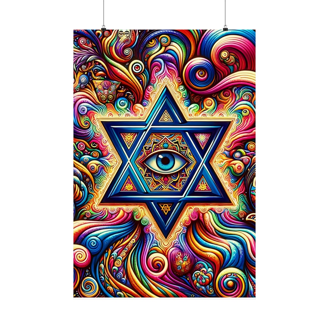 Jewish Iconography in Acid Art Style Matte Vertical Posters - Etsy