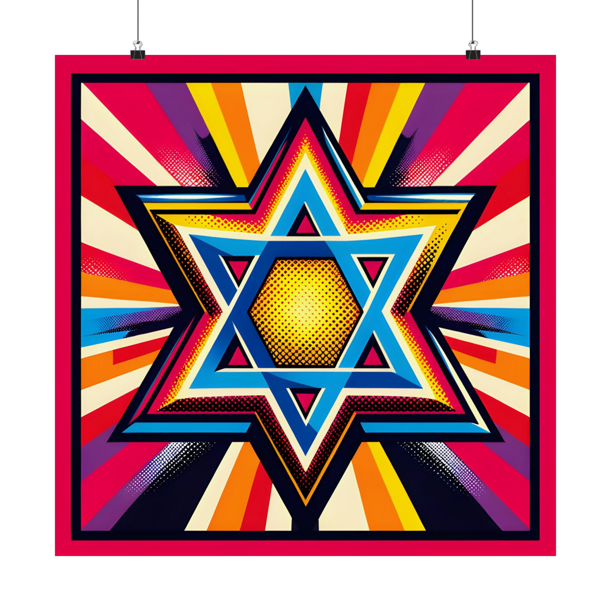 Pop Art Style Star of David Magen David Matte Vertical Posters - Etsy
