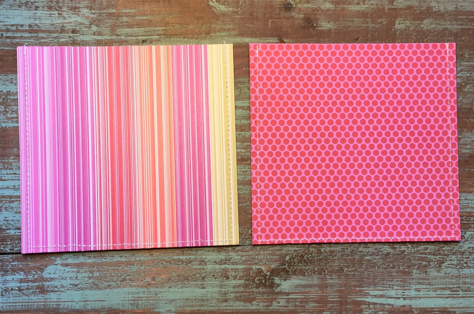 CD Paper Sleeves Set • Stripes & Dots • Handmade Pair of Disk Covers ...