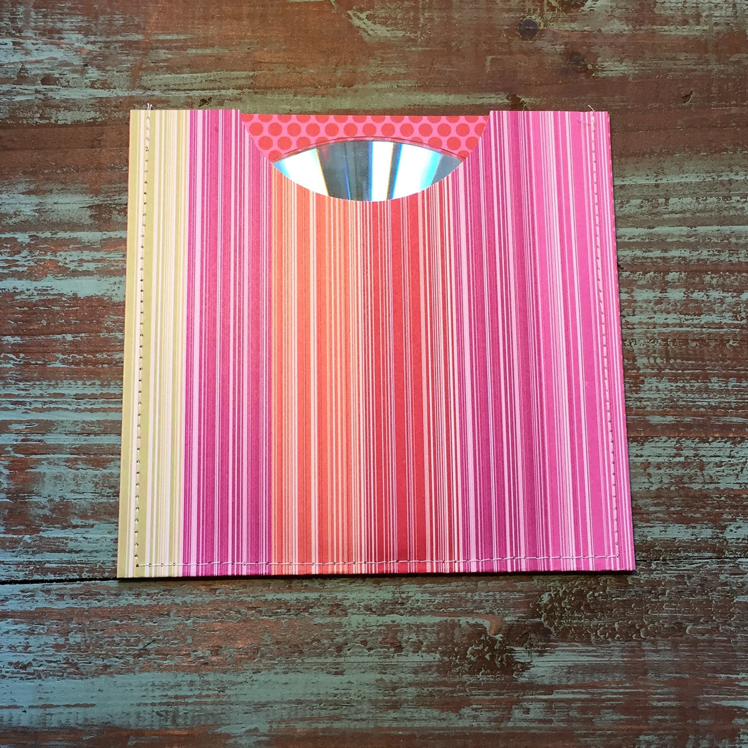 CD Paper Sleeves Set • Stripes & Dots • Handmade Pair of Disk Covers ...