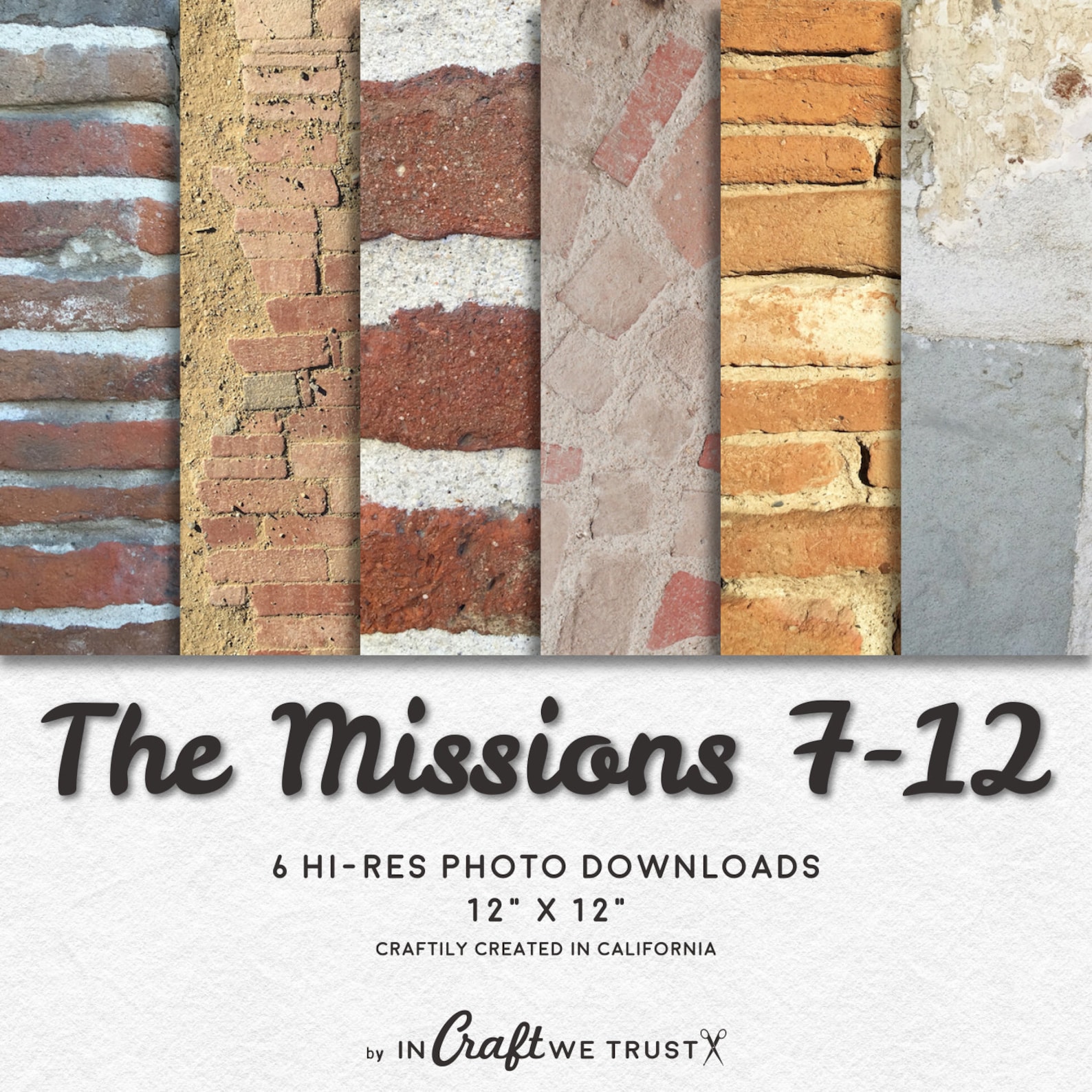 THE MISSIONS 7-12 Hi-res Photo Pattern Backgrounds Printable - Etsy