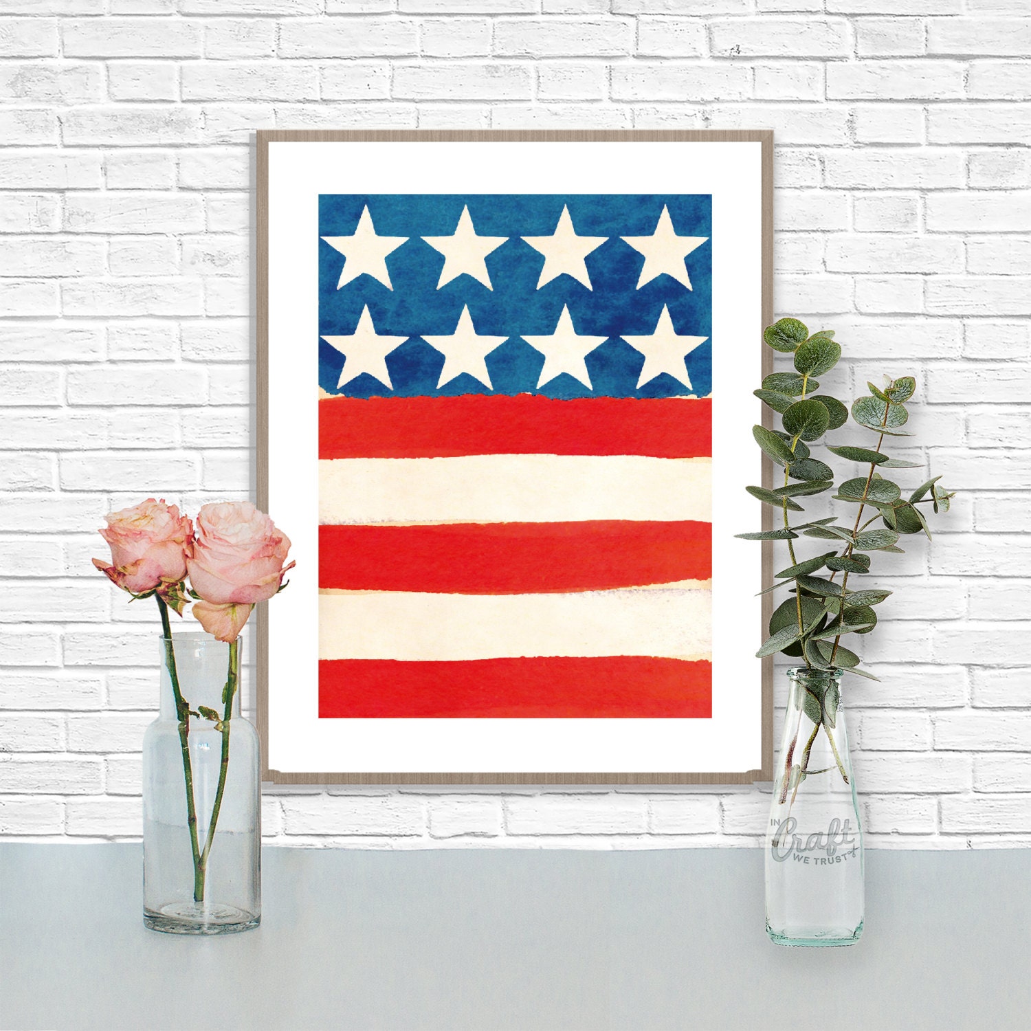 Americana Stars & Stripes Print • Patriotic US American Flag Instant ...
