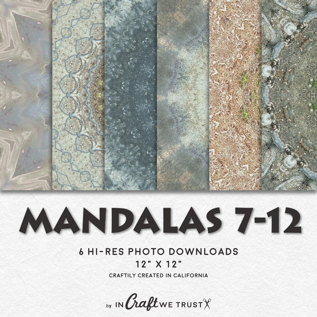 MANDALAS 7-12 Hi-res Circular Pattern Backgrounds • Printable Digital ...