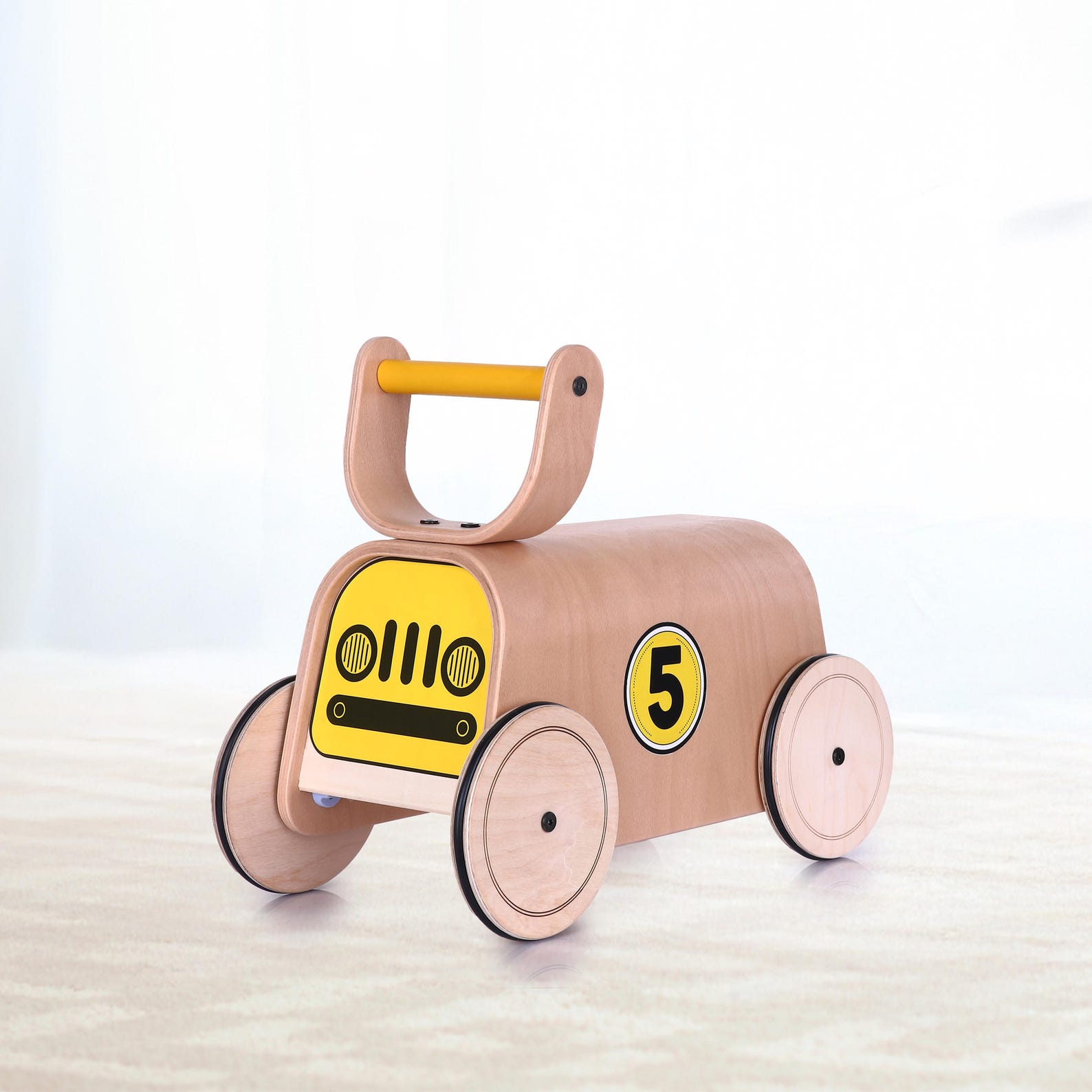 WOODEN BABY WALKER | Push & Pull Walker for Toddlers, 4 Wheels Baby ...