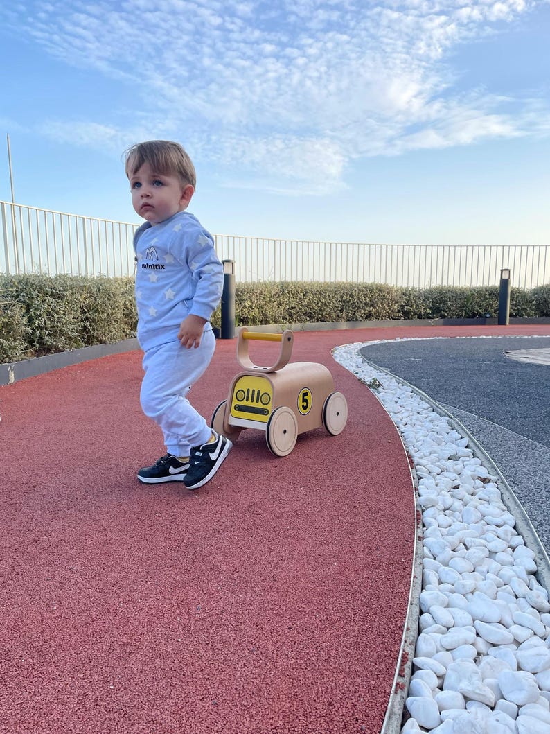 WOODEN BABY WALKER | Push & Pull Walker for Toddlers, 4 Wheels Baby ...