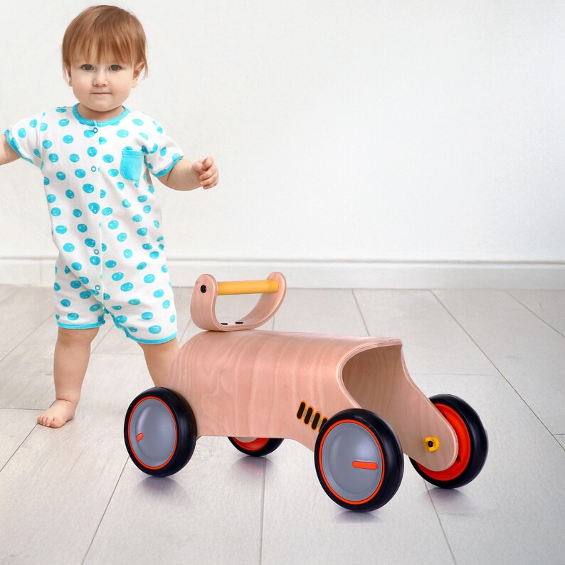 WOODEN CAR WALKER | 4 Wheels Push & Pull Walker, Toddler Walker ...