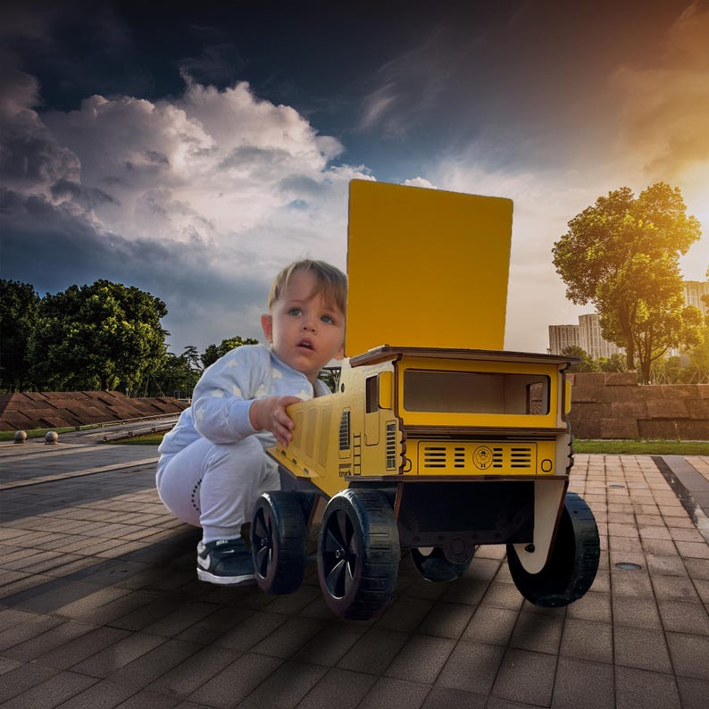 Handmade Wooden Toy Truck Eco-friendly Kids Push Toy, Classic Ride-on ...