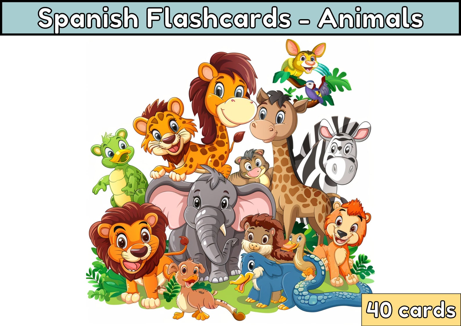 Spanish & English Flashcards Spanish and English Animal Flashcards ...