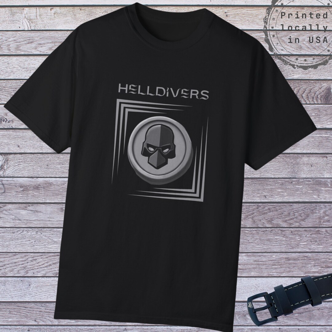 Helldivers 2 Skull Shirt Helldivers 2 T-shirt Helldivers 2 Parody Men's ...