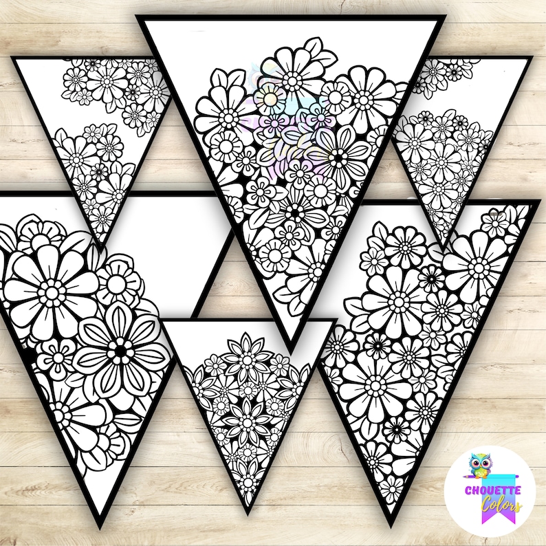 Printable Flower Coloring Pages. Coloring Banners. Printable Flower ...