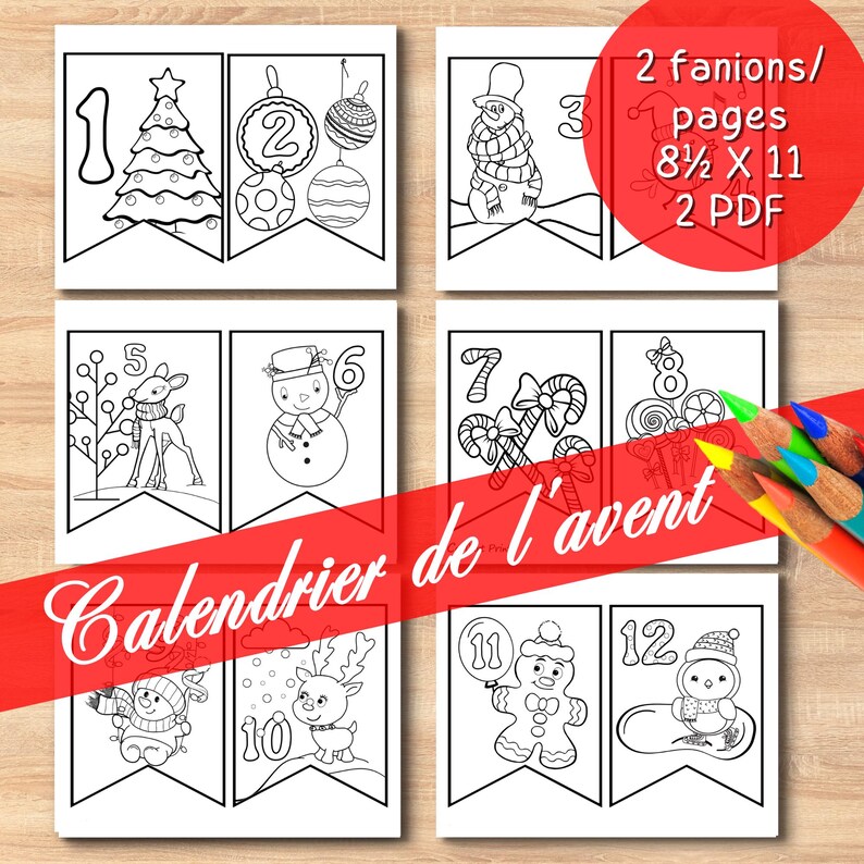 Advent Calendar to Color. Christmas Countdown. Coloring for Children. 1 ...