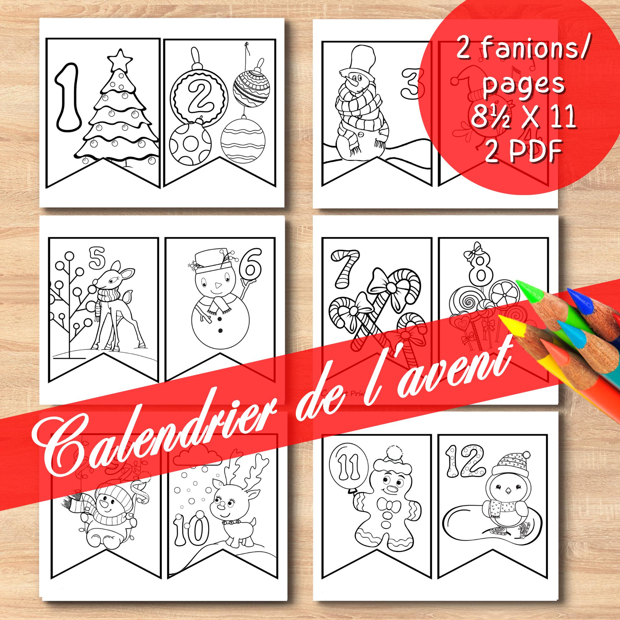 Advent Calendar to Color. Christmas Countdown. Coloring for Children. 1 ...