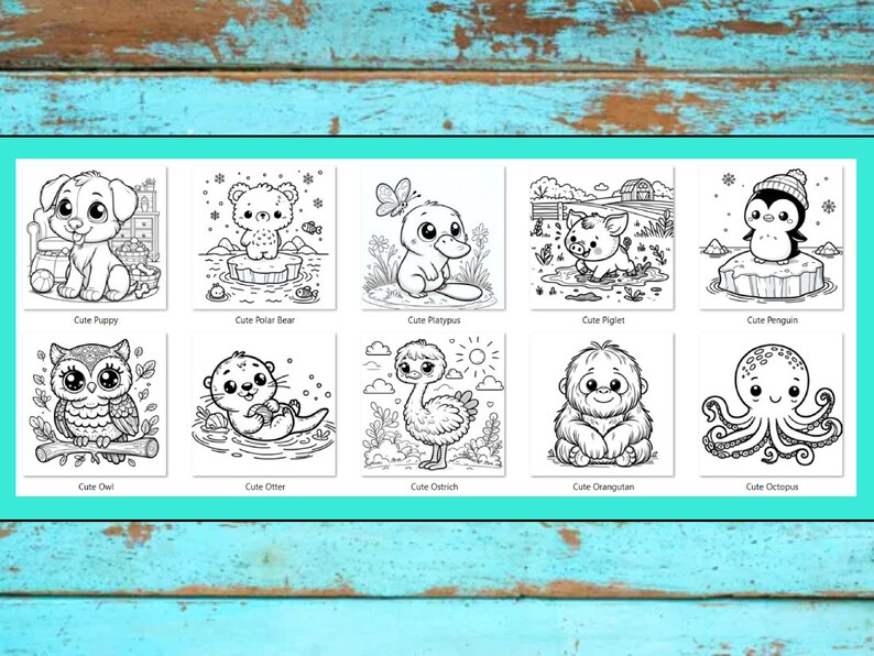 Coloring Pages for Kids - 50 Cute Animal, Animal Coloring Pages, Animal ...